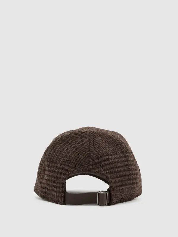 REISS Rover Wool-blend Houndstooth-check Baseball Cap