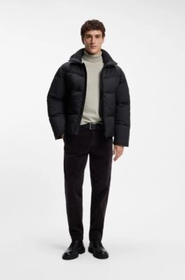 BOSS Turtleneck Sweater In Cotton And Cashmere With Logo Patch