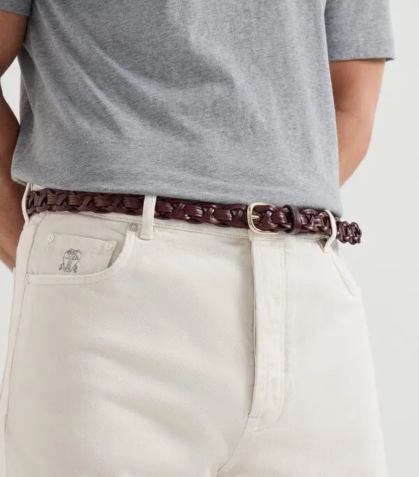 Brunello Cucinelli Leather Braided Belt