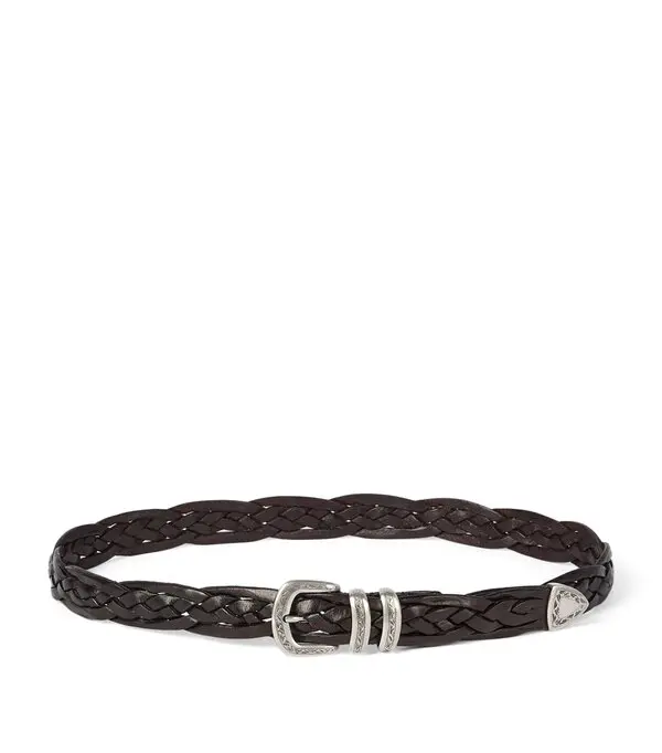 Brunello Cucinelli Leather Woven Belt