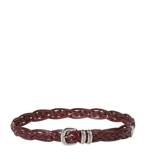 Brunello Cucinelli Leather Woven Belt