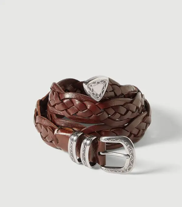 Brunello Cucinelli Leather Woven Belt