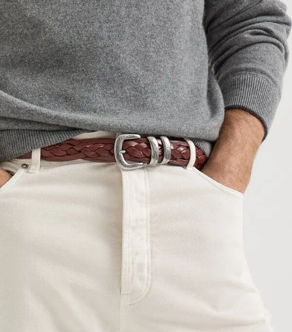 Brunello Cucinelli Leather Woven Belt