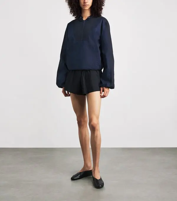 SKIMS Woven Cotton Half-zip Hoodie