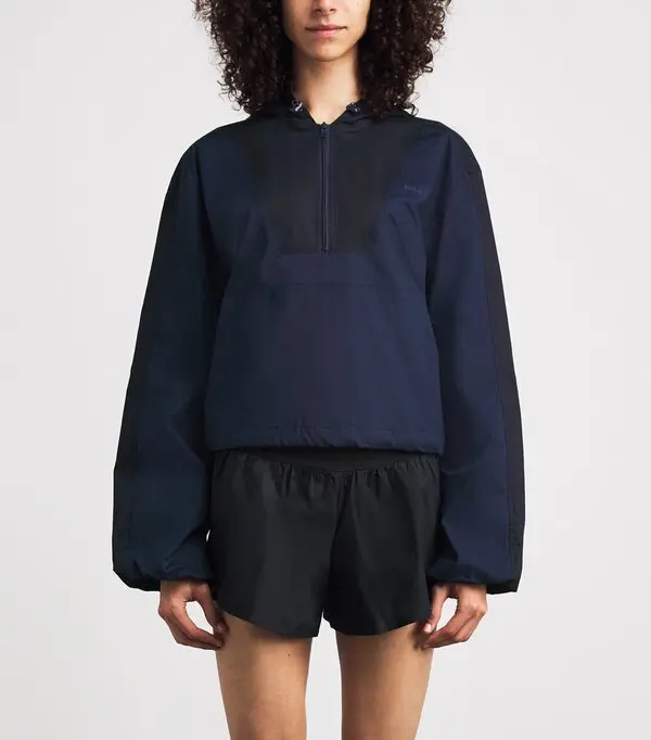 SKIMS Woven Cotton Half-zip Hoodie
