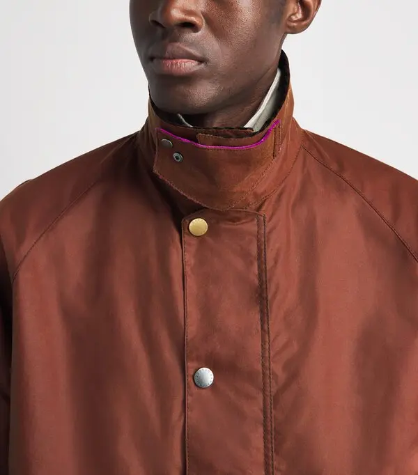Barbour X Paul Smith Waxed Transport Windowpane Jacket