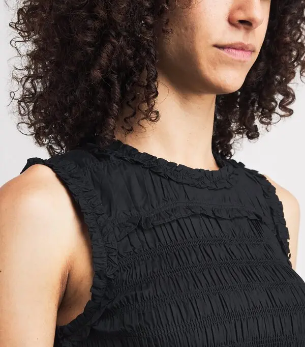 DÔEN Organic Cotton Shirred Mallory Midi Dress