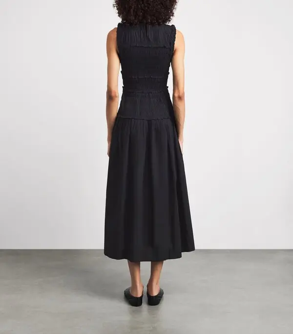 DÔEN Organic Cotton Shirred Mallory Midi Dress