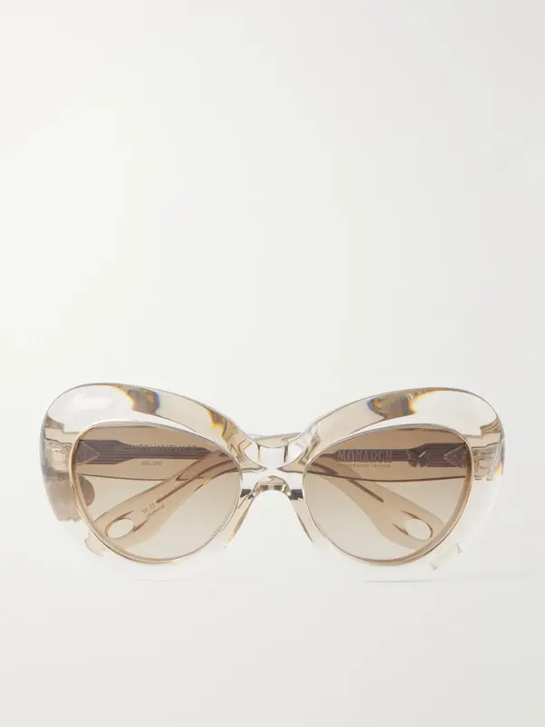 JACQUES MARIE MAGE Monarch Butterfly-frame Acetate Sunglasses - Brown