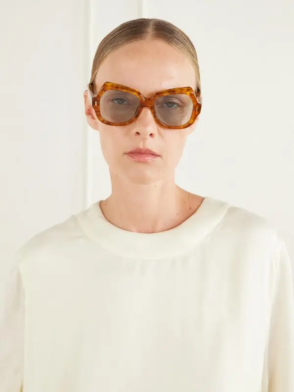 JACQUES MARIE MAGE Perreti Butterfly-frame Acetate Sunglasses - Yellow