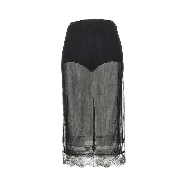 Dolce & Gabbana Tulle Midi Skirt - Black