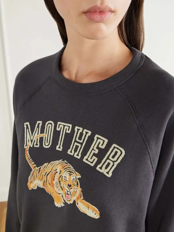 MOTHER The Concert Printed Cotton Sweatshirt