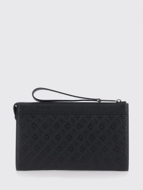 FERRAGAMO Embossed Calfskin Document Holder With Embossed Gancini Logo