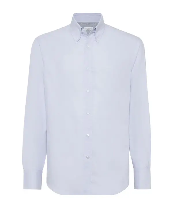 Brunello Cucinelli Button Down Oxford Slim Fit Shirt