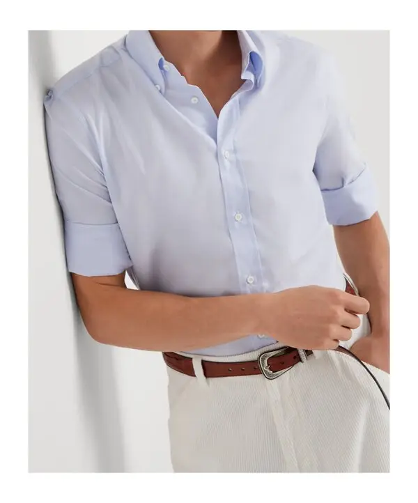 Brunello Cucinelli Button Down Oxford Slim Fit Shirt