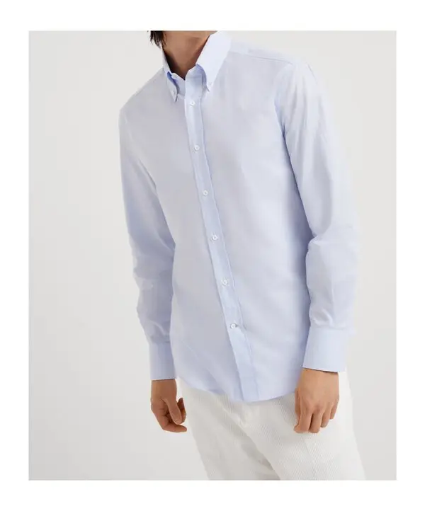 Brunello Cucinelli Button Down Oxford Slim Fit Shirt