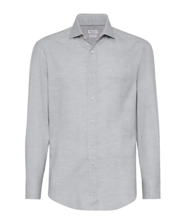 Brunello Cucinelli Plain Long-sleeved Buttoned Shirt