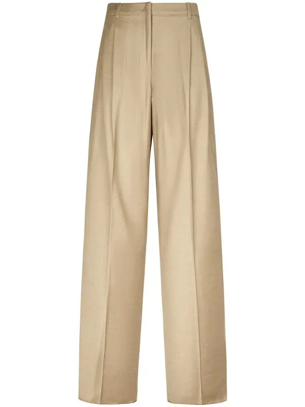 Max Mara Lago Pleated Wide-leg Pants - Camel