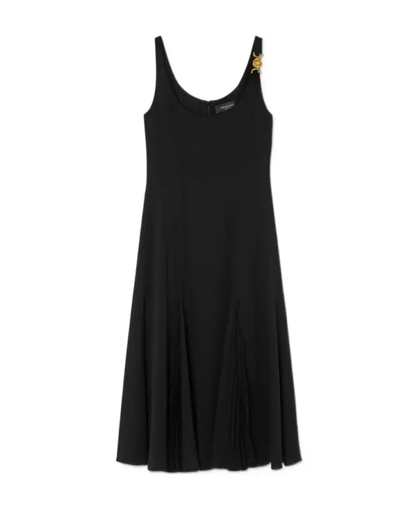 Versace Medusa Plaque Sleeveless Midi Dress