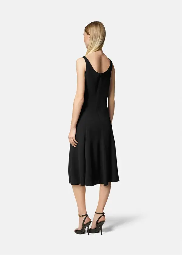 Versace Medusa Plaque Sleeveless Midi Dress