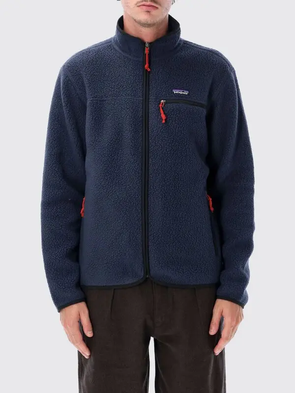 Patagonia Ms Retro Fleece Jacket With High Collar And Embroidered Logo