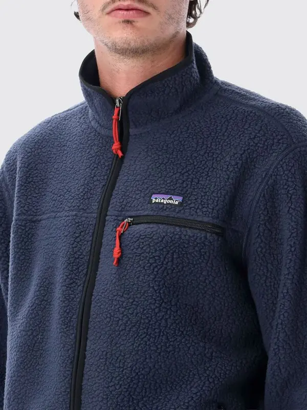 Patagonia Ms Retro Fleece Jacket With High Collar And Embroidered Logo