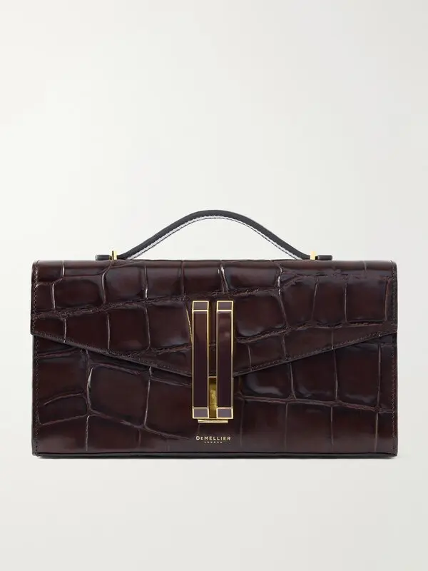 DEMELLIER The Vancouver Leather Clutch - Brown