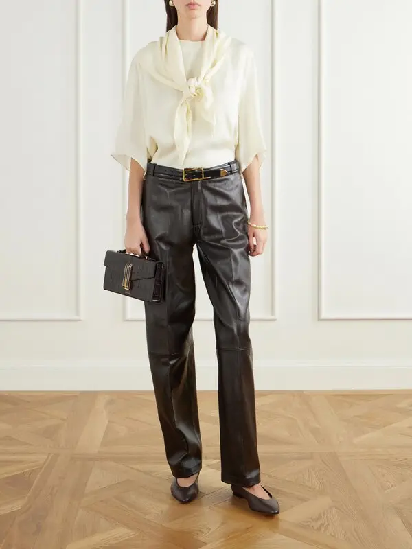DEMELLIER The Vancouver Leather Clutch - Brown