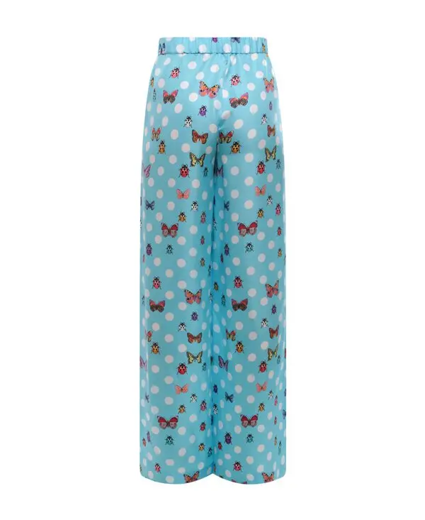 Versace Graphic-printed Wide-leg Trousers