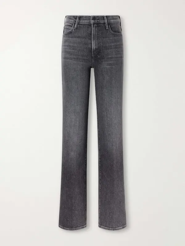 MOTHER The Kick It High-rise Straight-leg Stretch Jeans - Black
