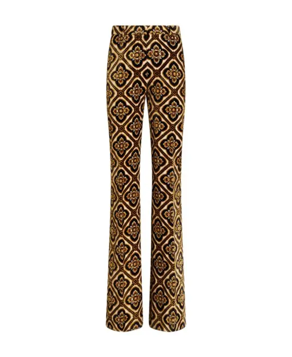 Etro Patterned Flared-leg Pants - Brown