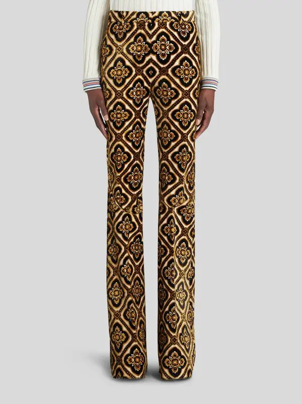 Etro Patterned Flared-leg Pants