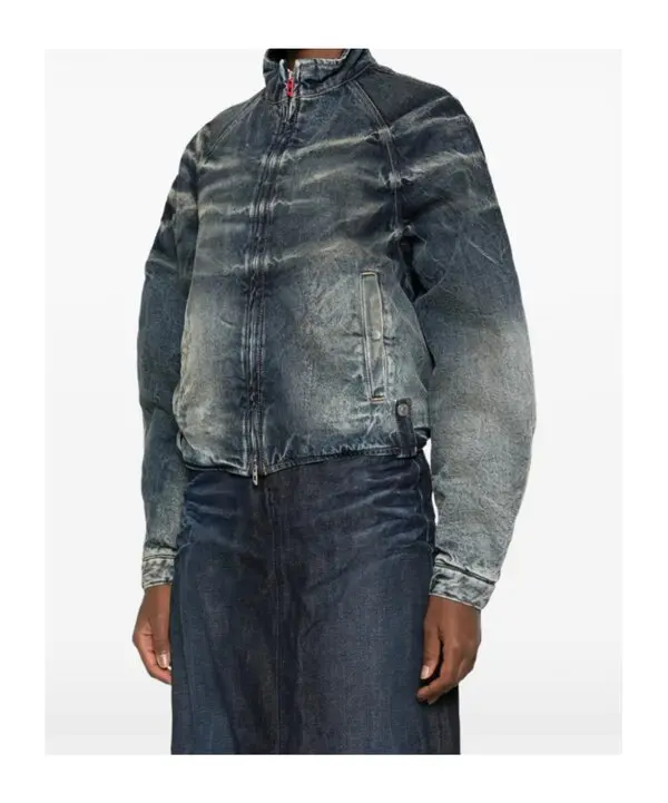 DIESEL® Faded-effect Raglan-sleeve Denim Jacket