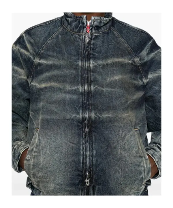 DIESEL® Faded-effect Raglan-sleeve Denim Jacket
