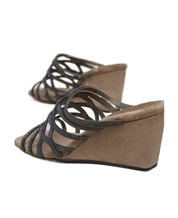 Brunello Cucinelli Monili-embellished Suede Sandals