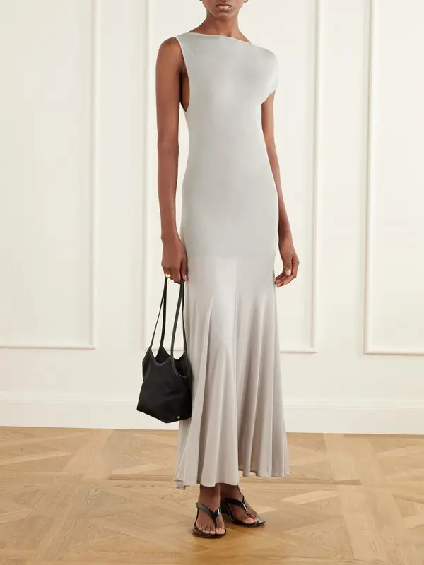 VALESQUE Cami Small Leather-trimmed Satin Shoulder Bag