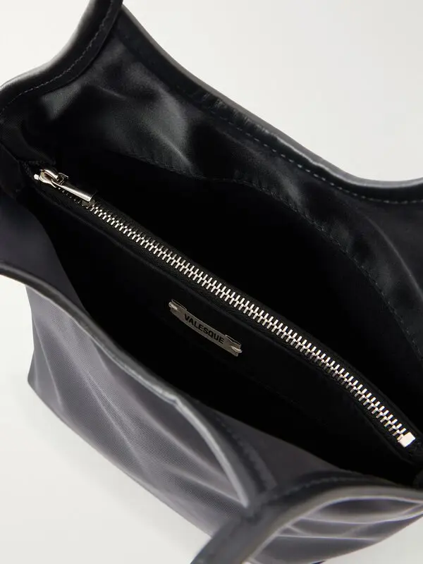 VALESQUE Cami Small Leather-trimmed Satin Shoulder Bag