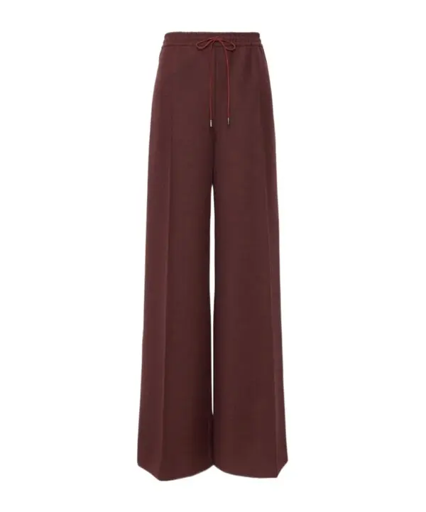 Max Mara Wide-leg Drawstring Trousers - Rust-red