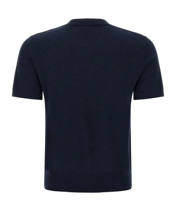 Tory Burch Short-sleeve Argyle Knitted Sweater - Blue