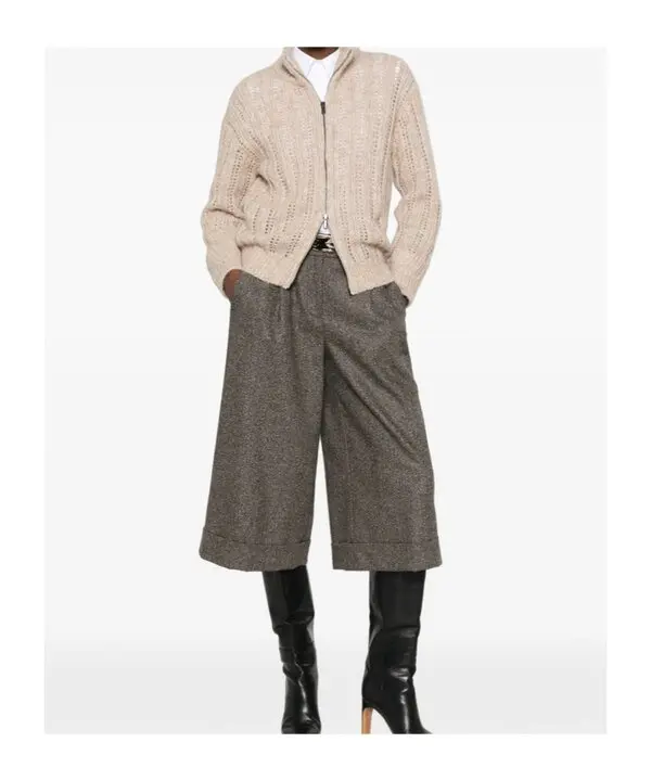 Peserico Open-knit Zip-up Cardigan