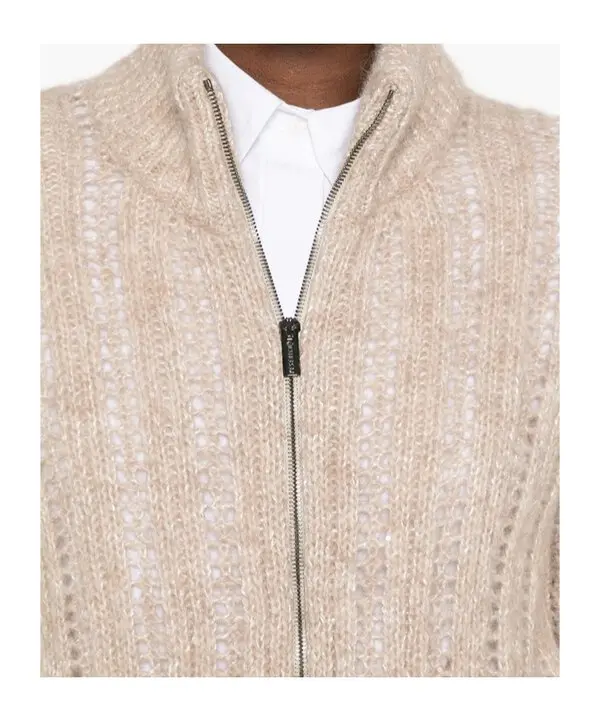 Peserico Open-knit Zip-up Cardigan