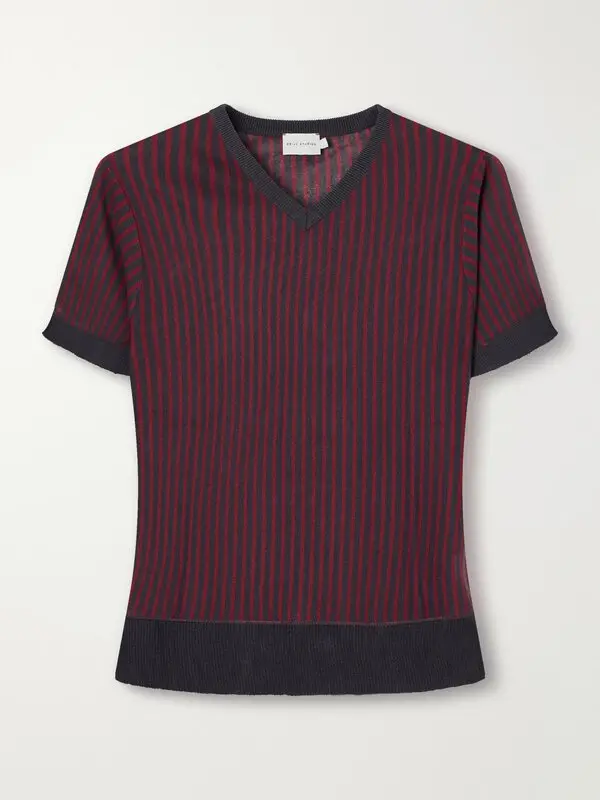 DEIJI STUDIOS Cross Neck Knitted T-shirt