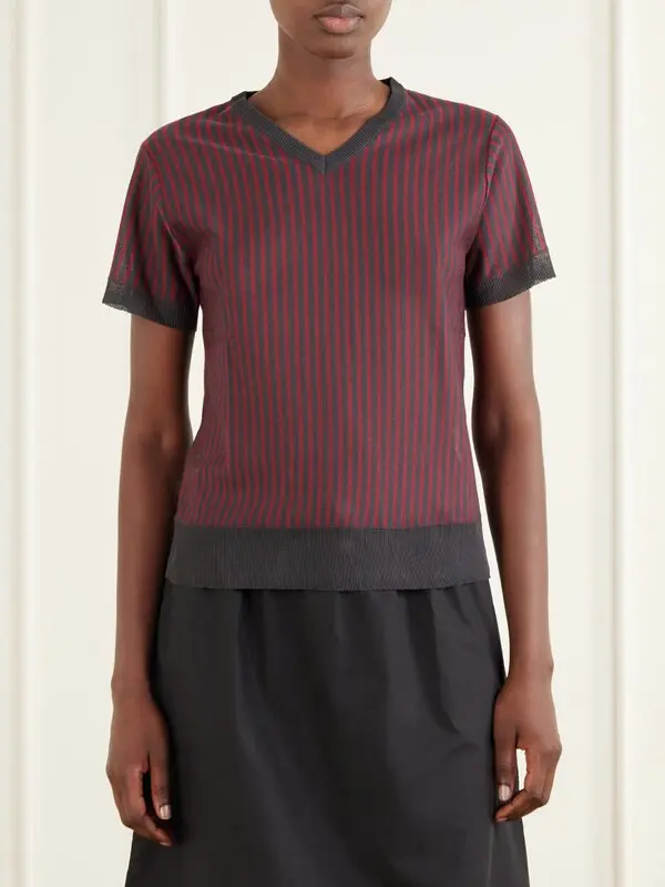 DEIJI STUDIOS Cross Neck Knitted T-shirt