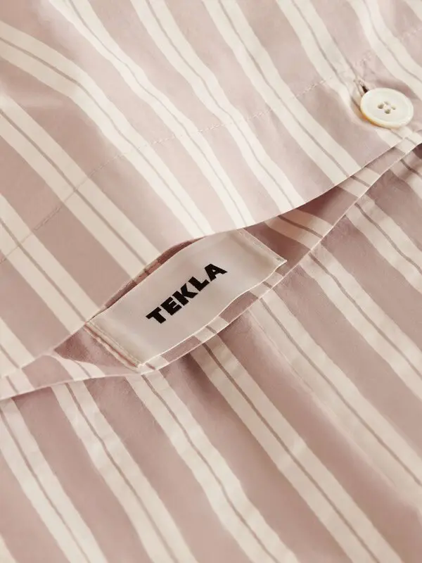 TEKLA Striped Organic Cotton-percale Queen Duvet Cover