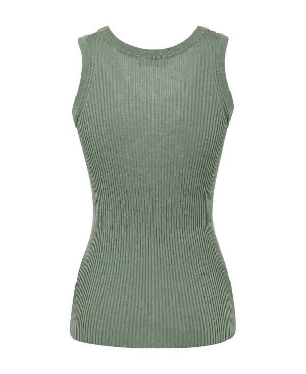 JIL SANDER Logo-embroidered Ribbed Top