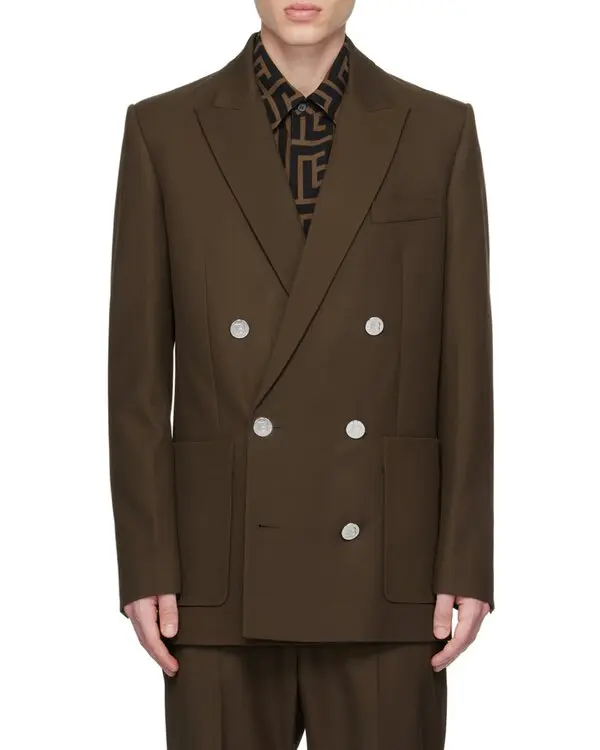 Balmain Twill Jacket With Monogram Buttons