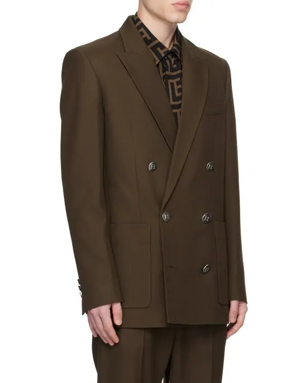 Balmain Twill Jacket With Monogram Buttons