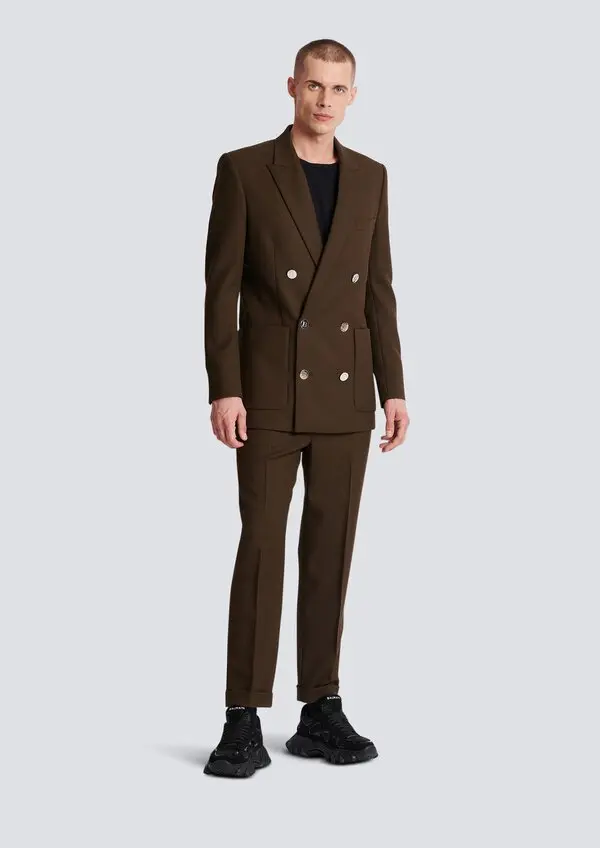 Balmain Twill Jacket With Monogram Buttons