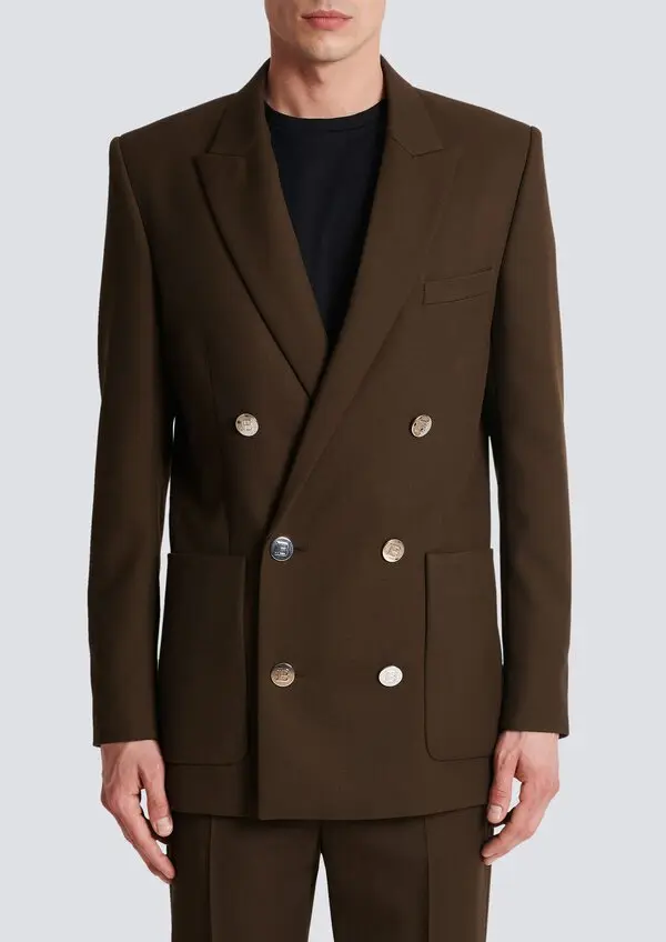 Balmain Twill Jacket With Monogram Buttons