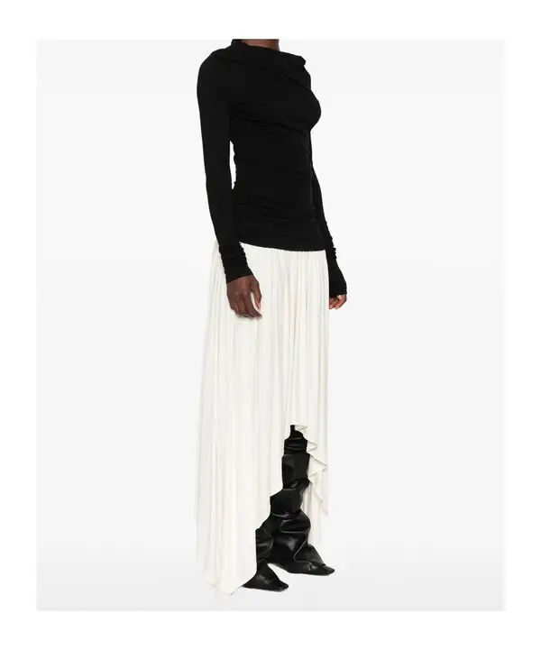 ENTIRE STUDIOS Ruched Long-sleeve Top - Black